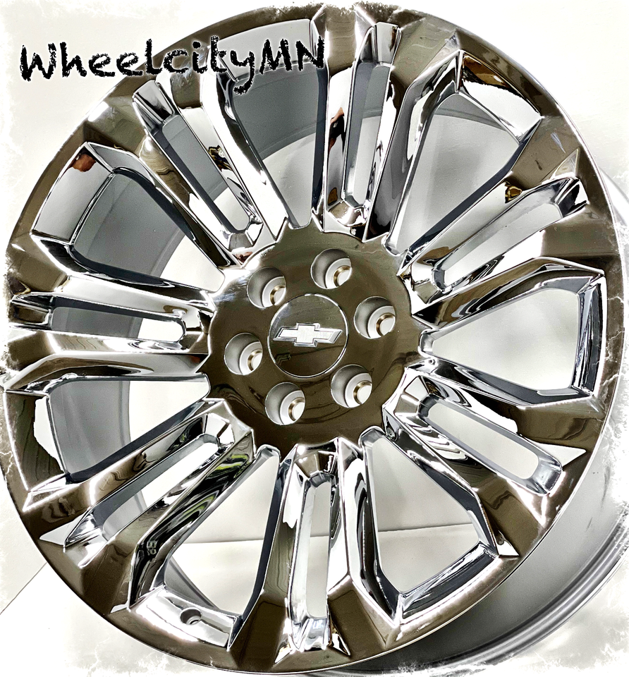 22" chrome OE 5666 replica wheels fits 2024 Chevy Silverado Tahoe LTZ ...