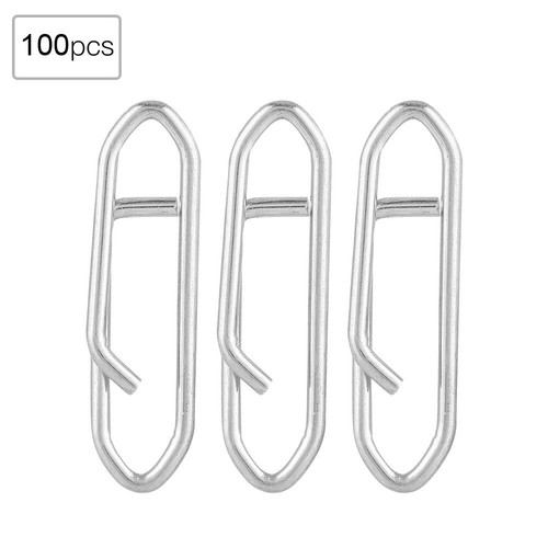 100pcs Stainless Steel Fishing Safety Snaps Clip Interlock Line ...
