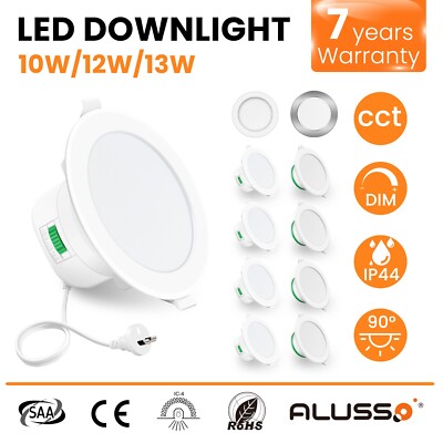 10Pcs LED Downlight 90mm Cutout 10/12/13W Tri-Colour Changeable With AU ...