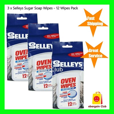 3 x Selleys Oven Cleaner Wipes 12pk Tackle Everday Grease, Grime & Food ...