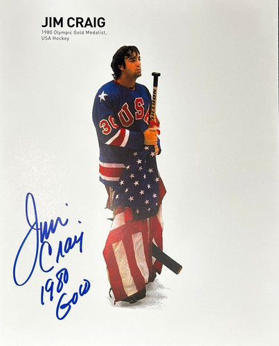 Jim Craig 1980 Gold Signed Photo 8"X10" Miracle on Ice 1980 USA Hockey ...