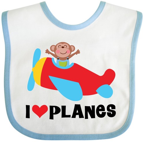 Inktastic Airplane I Love Planes Baby Bib Plane Heart Pilot Future ...