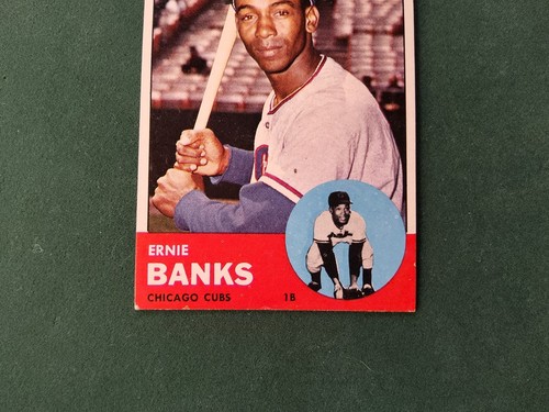 1963 Topps Baseball ERNIE BANKS Vintage Card #380 VGEX-EX RARE!! HOF No ...