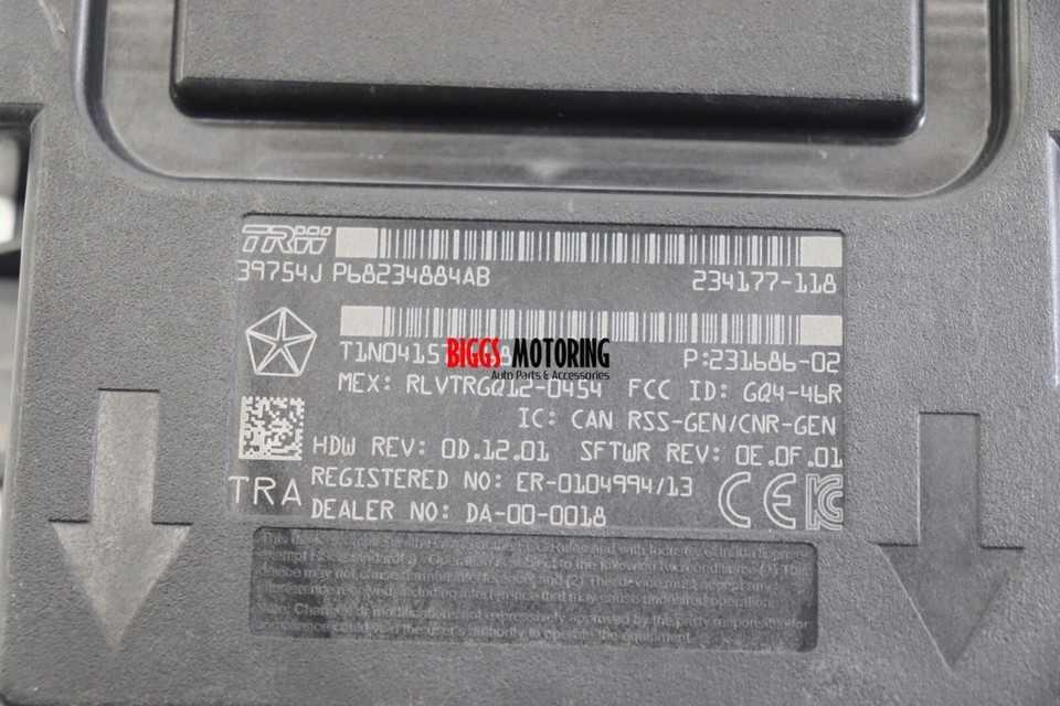 2009-2018 Dodge Ram Keyless Entry Hub Receiver Control Module Oem ...