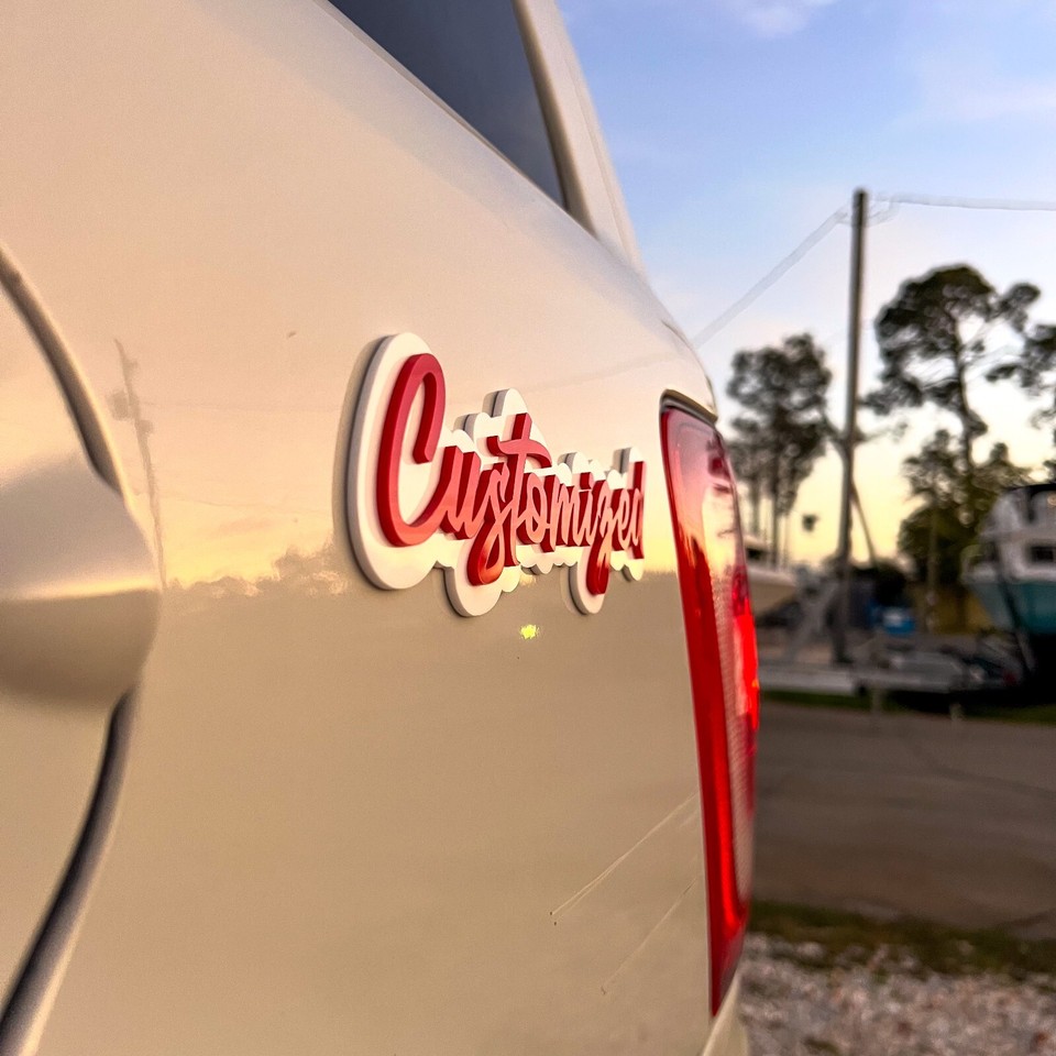 Customized Car Acrylic Emblem Badge MULTI COLOR Customized Text Names ...