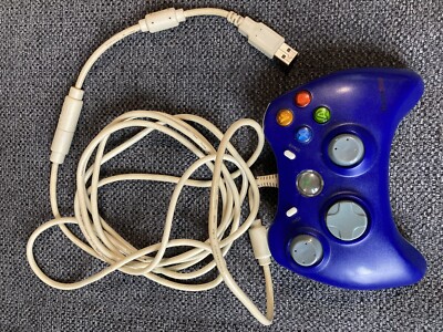 Tested Working and Cleaned GameStop Wired Xbox 360 Controller Blue | eBay