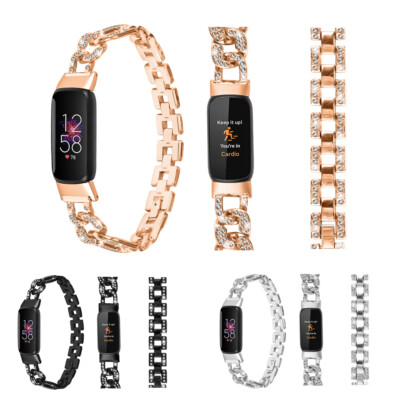For Fitbit Luxe Bling Stainless Steel Link Bracelet Watch Band Strap ...