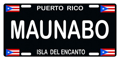 Puerto Rico Flag MAUNABO LICENSE PLATE CAR Boricua Black Emblem | eBay