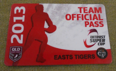 #D68. QRL RUGBY LEAGUE SEASON PASS - 2013 EASTS TIGERS | eBay Australia