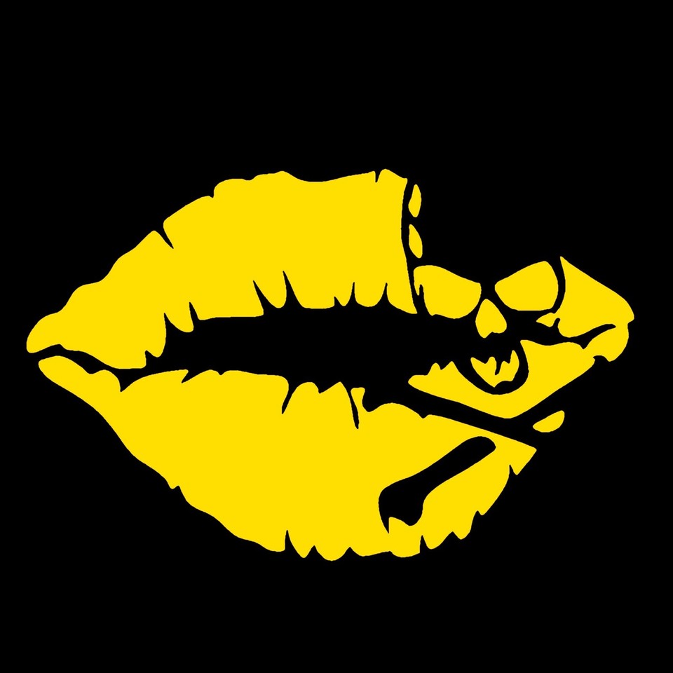 2 x Skull Kuss Sticker GROß Totenkopf Schädel Skelett Aufkleber Kiss ...