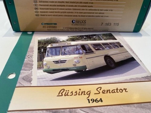 Atlas Bus Collection Büssing Senator 12D BJ.1964 Grau-Beige in Vitrine ...