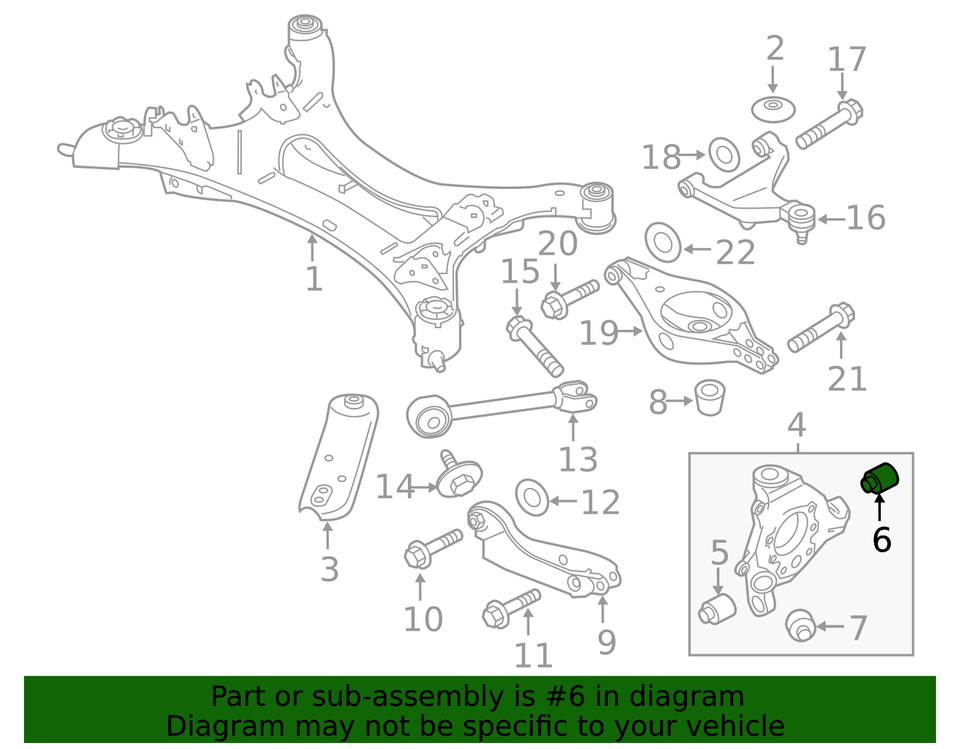 Genuine Nissan Knuckle Assembly Rear Bushing 55157-1JB0A | eBay