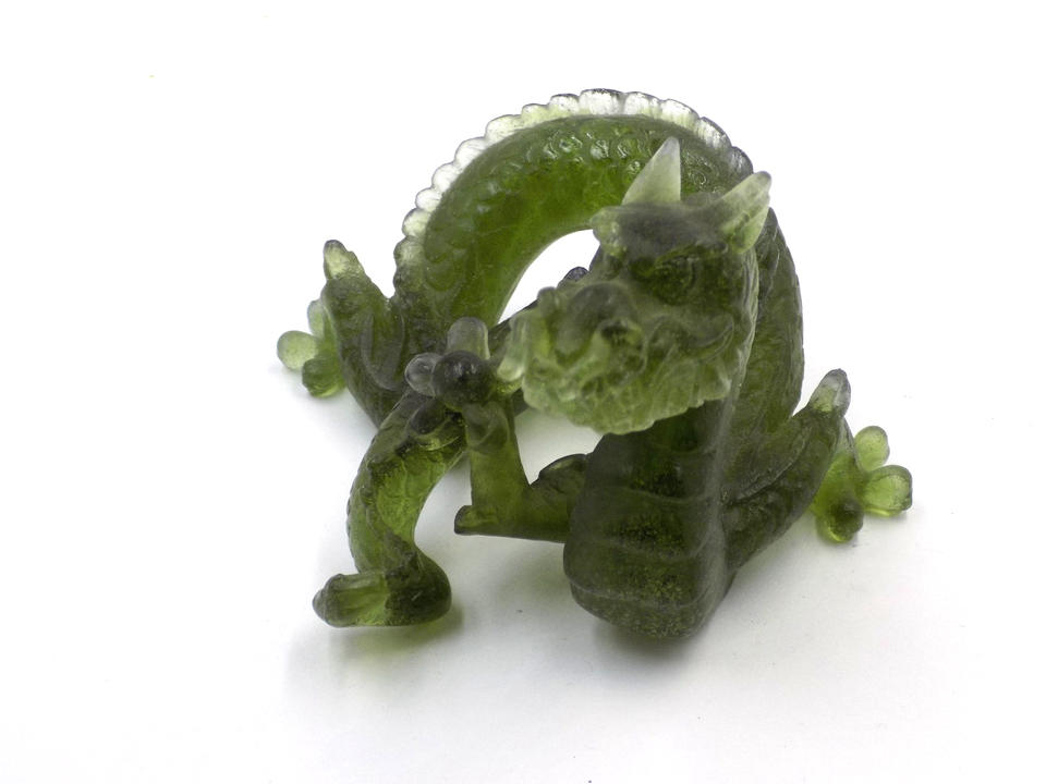 Vintage Daum Crystal Pate De Verre Green Dragon w/ Box & Paperwork | eBay