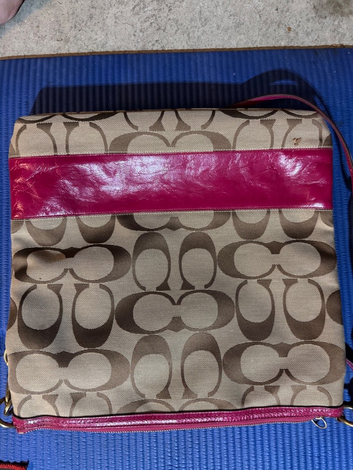 Vintage Coach CO868-12824 Brown/Pink C Logo Tote Purse | eBay