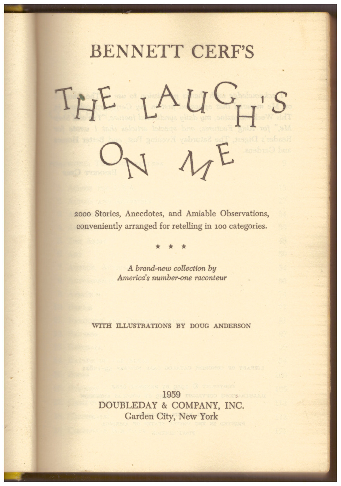Bennett Cerf's Book of Laughs by Bennett Cerf (1959, Hardcover) for ...