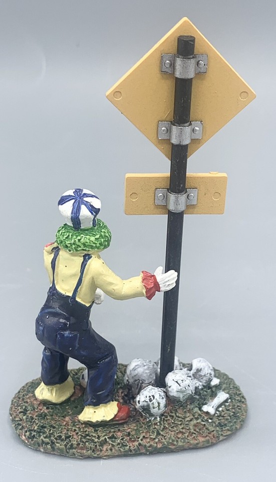 Crazy Clown Conductor Lemax Spooky Town Village Train Railroad Crossing ...