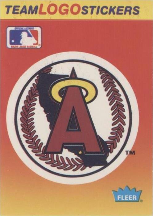 1991 Fleer - Team Logo Stickers Los Angeles Angels Thick White Border ...