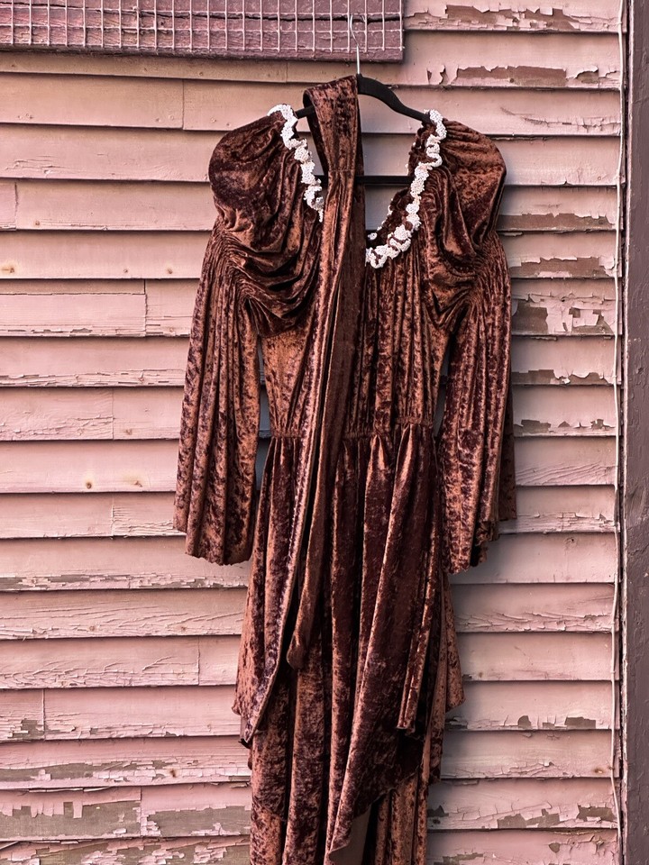 Brown velvet Renaissance dress-boss Wench-cosplay-medieval-witch ...