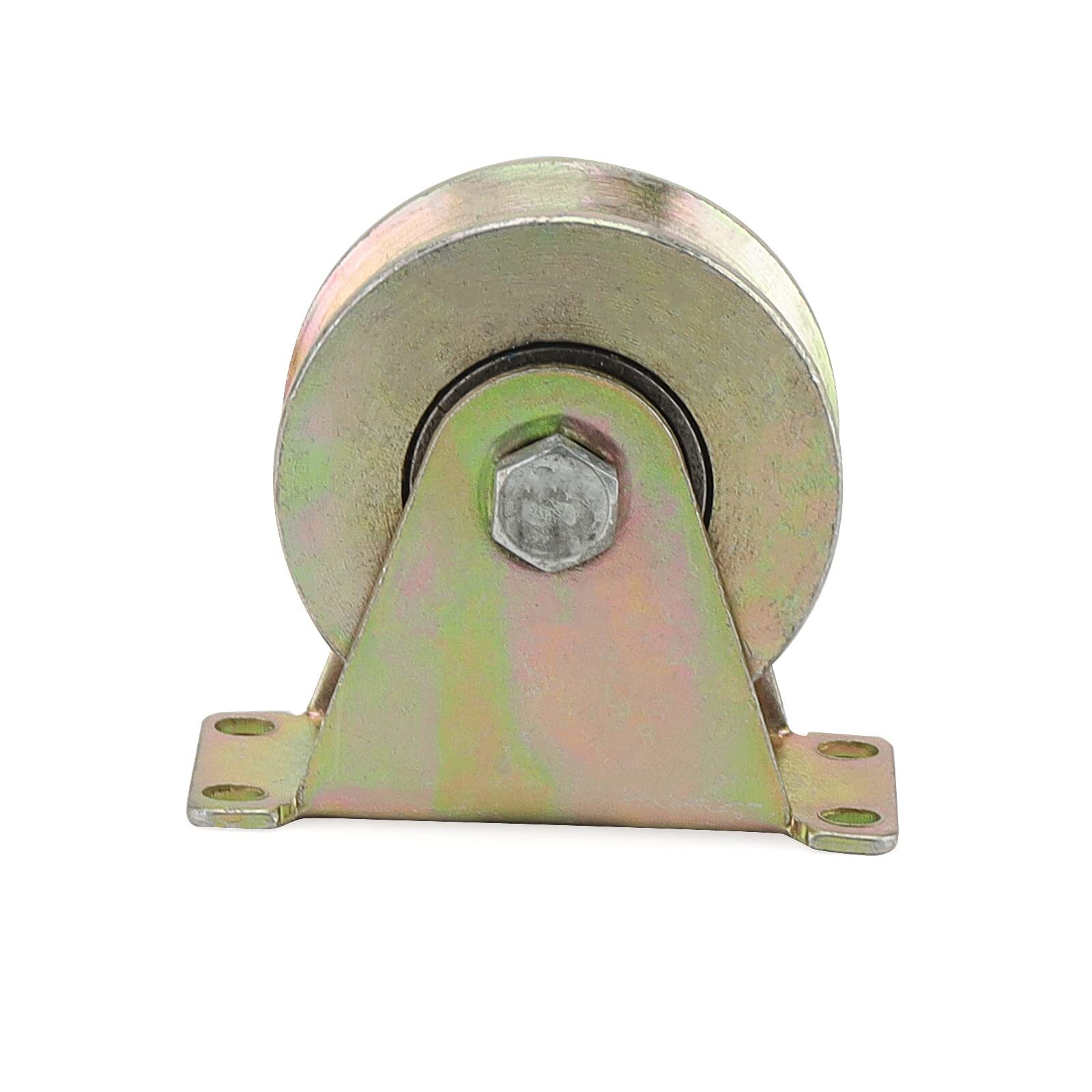 4PCS 3 Inch V Groove Track Roller Steel Sliding Gate Casters Bracket ...