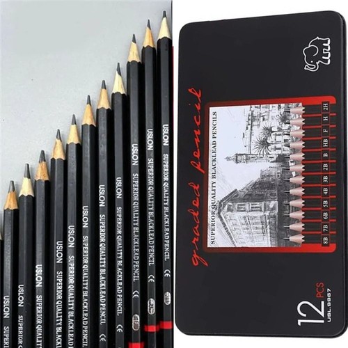 12pcs Art Graphite Pencil Set 2H-8B Hex Handle Pencils | eBay Australia