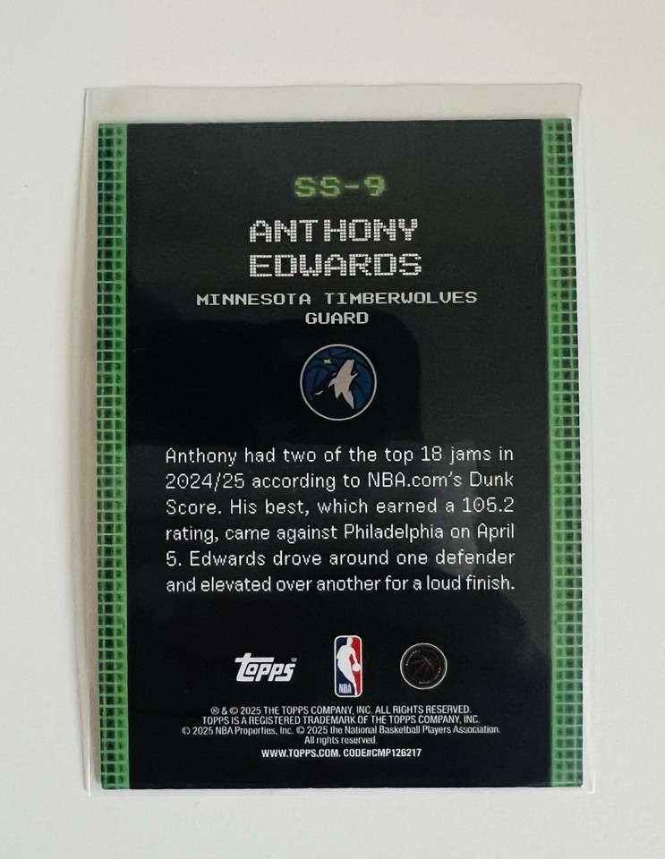 2025 Topps Scan & Slam Anthony Edwards #SS-9 | eBay