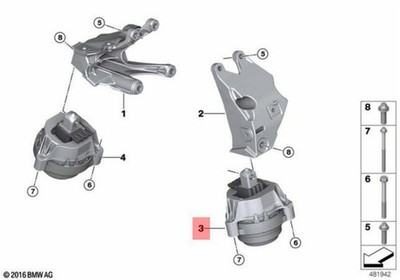 Genuine BMW X3 G01 G12 G30 G31 G32 G38 520i 525Li Engine mount left ...