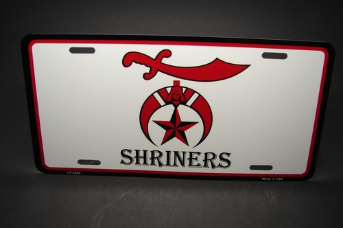 SHRINERS METAL CAR LICENSE PLATE TAG. SHRINERS INTERNATIONAL CAR ...