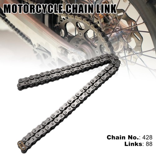 428 Motorcycle Chain 88 Link Non O-Ring with Connecting Master Link for ...