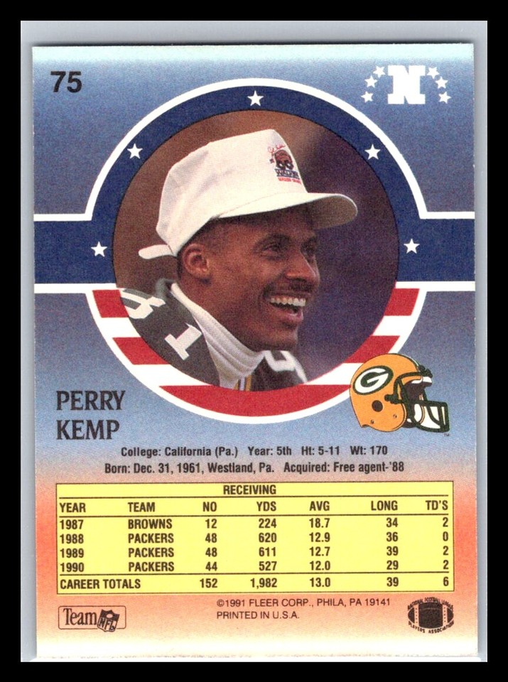 1991 Fleer Stars 'n Stripes #75 Perry Kemp Green Bay Packers | eBay