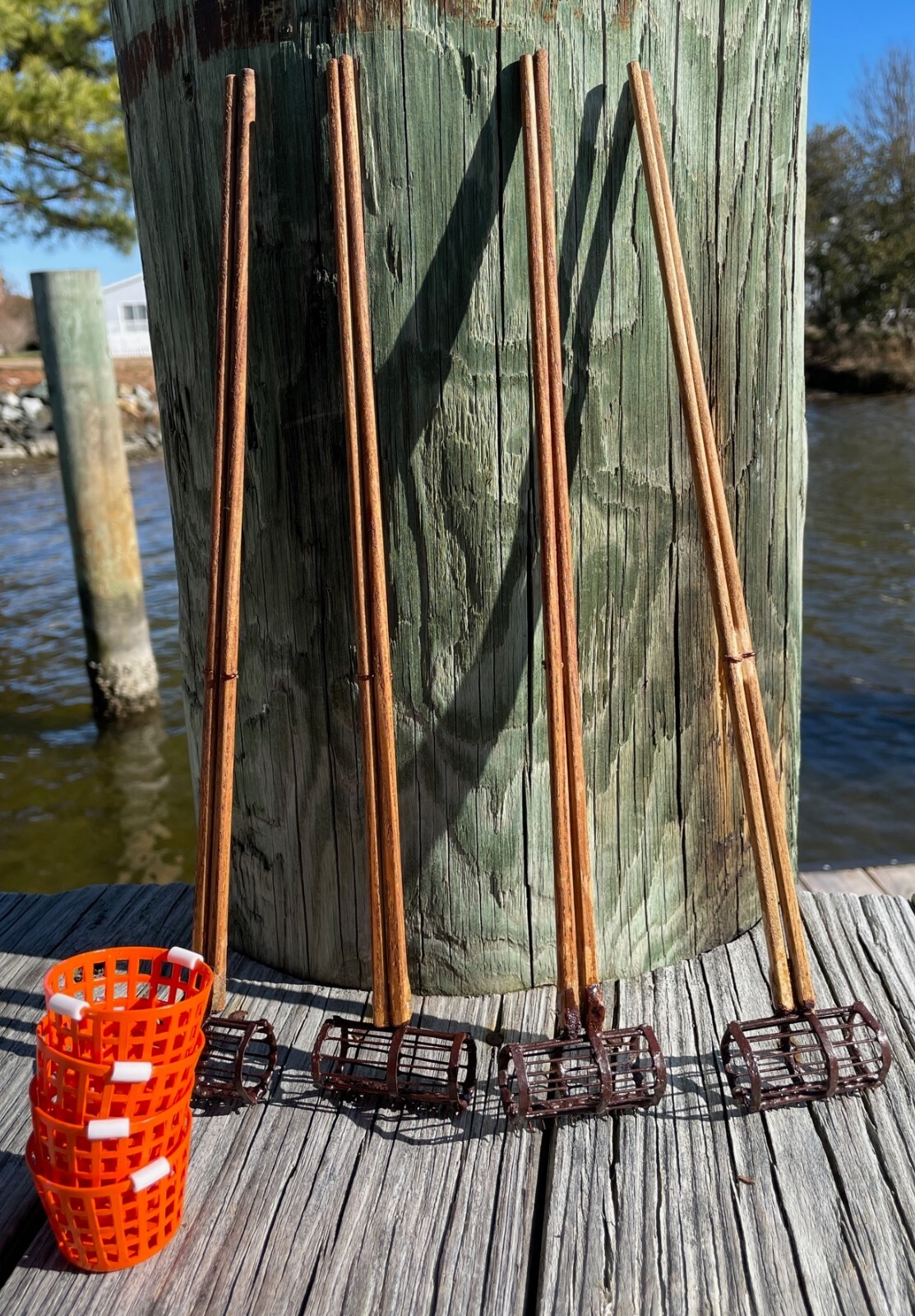 MINIATURE OYSTER TONGS, HAND TONGS, 13 IN. LONG, NAUTICAL ACCESSORY, 1: ...