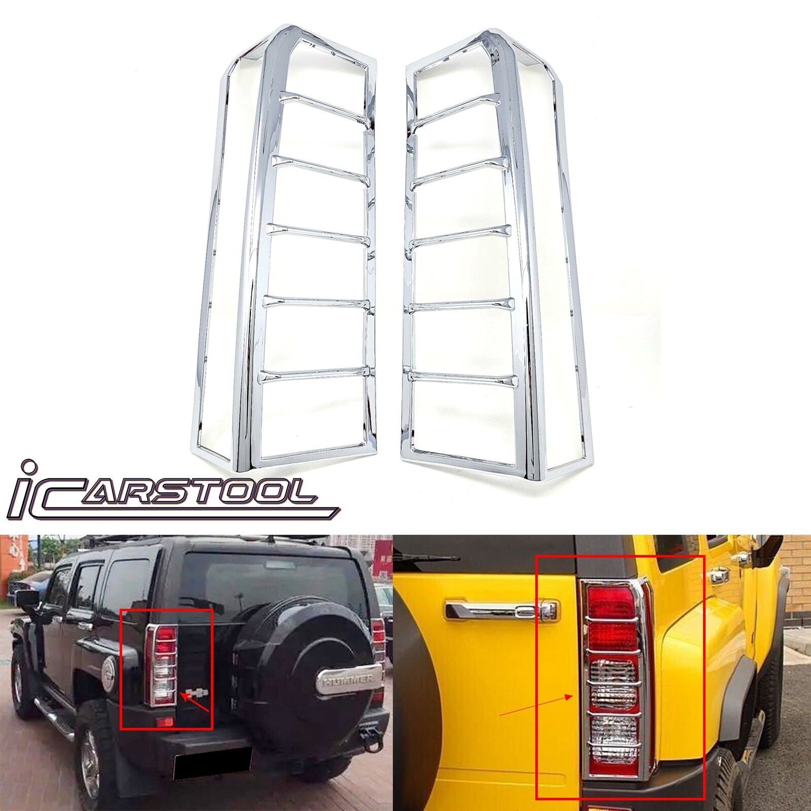 2x Chrome Rear Tail Light Lamp Frame Covers Trims Bezel For 2006-2010 ...