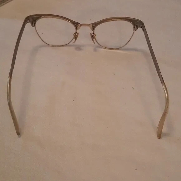 1950s cat eyes glasses frames. Labeled: 4 1/2 ALUM - Gem