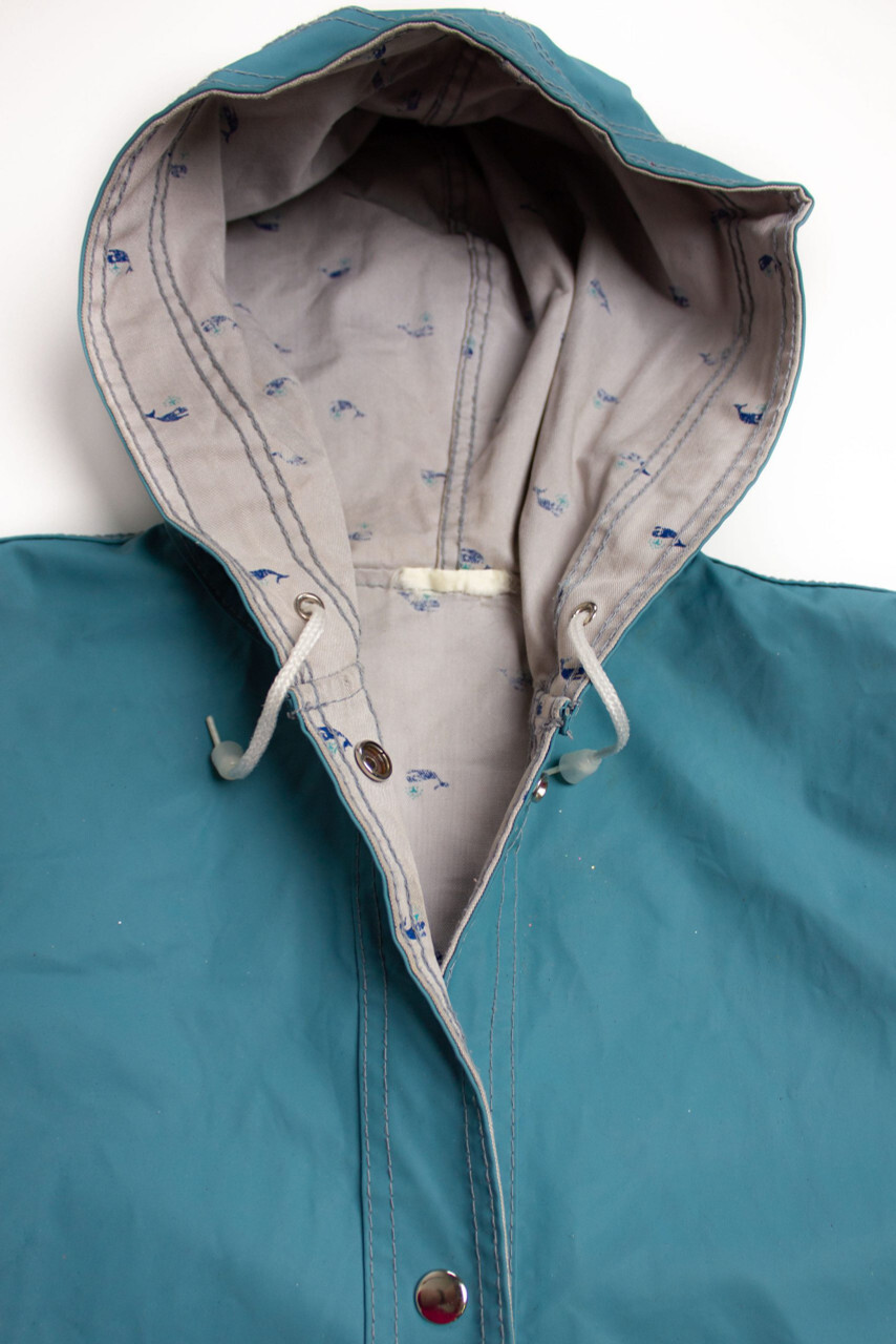 Vintage Blue Whales Rain Jacket - Gem