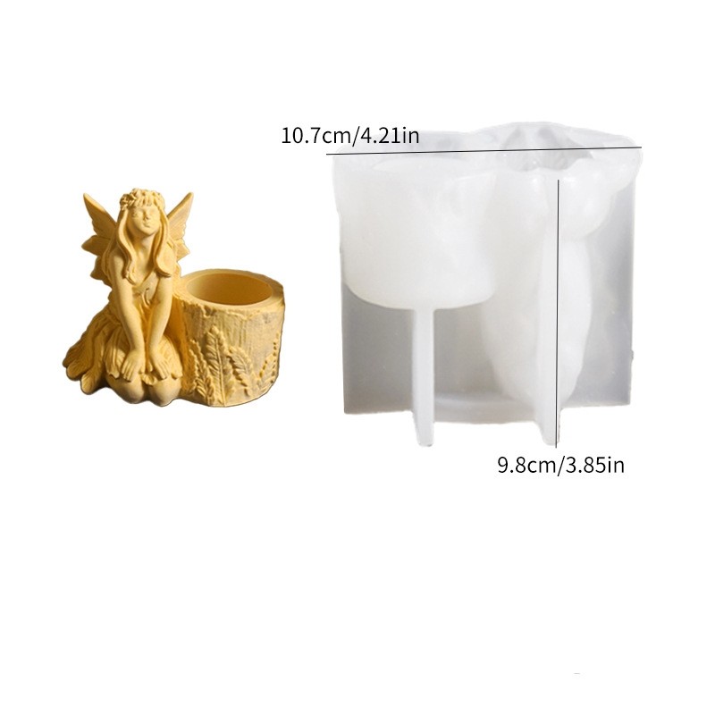 Roman Angel Flower Pot Plaster Silicone Mold Garden Prayer Bouque ...