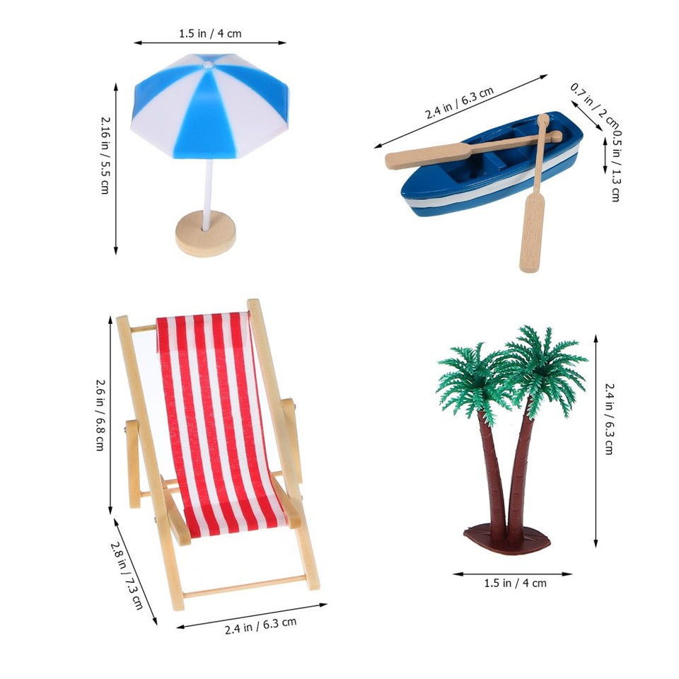 Beach Mini Decor Miniature Dollhouse Decoration Microlandscape Toy ...