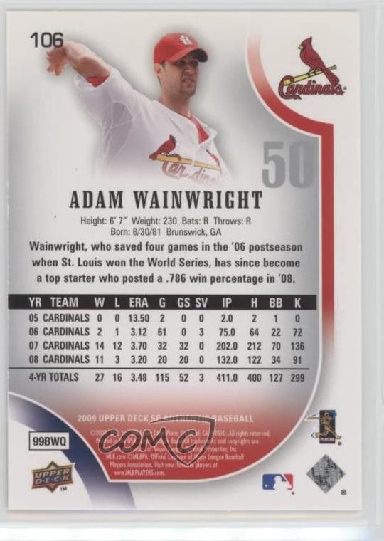 2009 SP Authentic Gold /299 Adam Wainwright #106 | eBay
