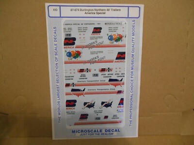 Microscale HO Decals Burlington Northern 48' Trailers America Special ...