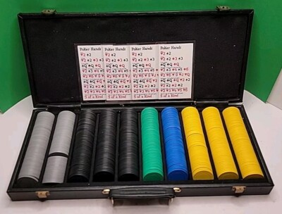 Vintage 500 Pc Super Diamond Poker Chips Set In Sturdy Vinyl Cover ...