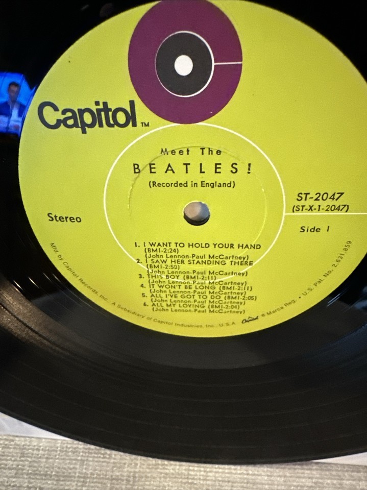 Beatles " Meet The Beatles " LP Capitol ST2047 Green Label Green ...
