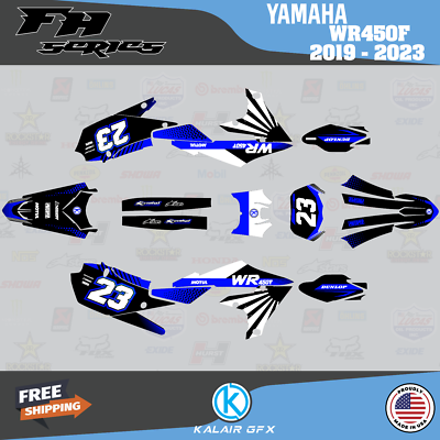 Graphics Kit for Yamaha WR450F 2019 2020 2021 2022 2023 FH Series Blue ...