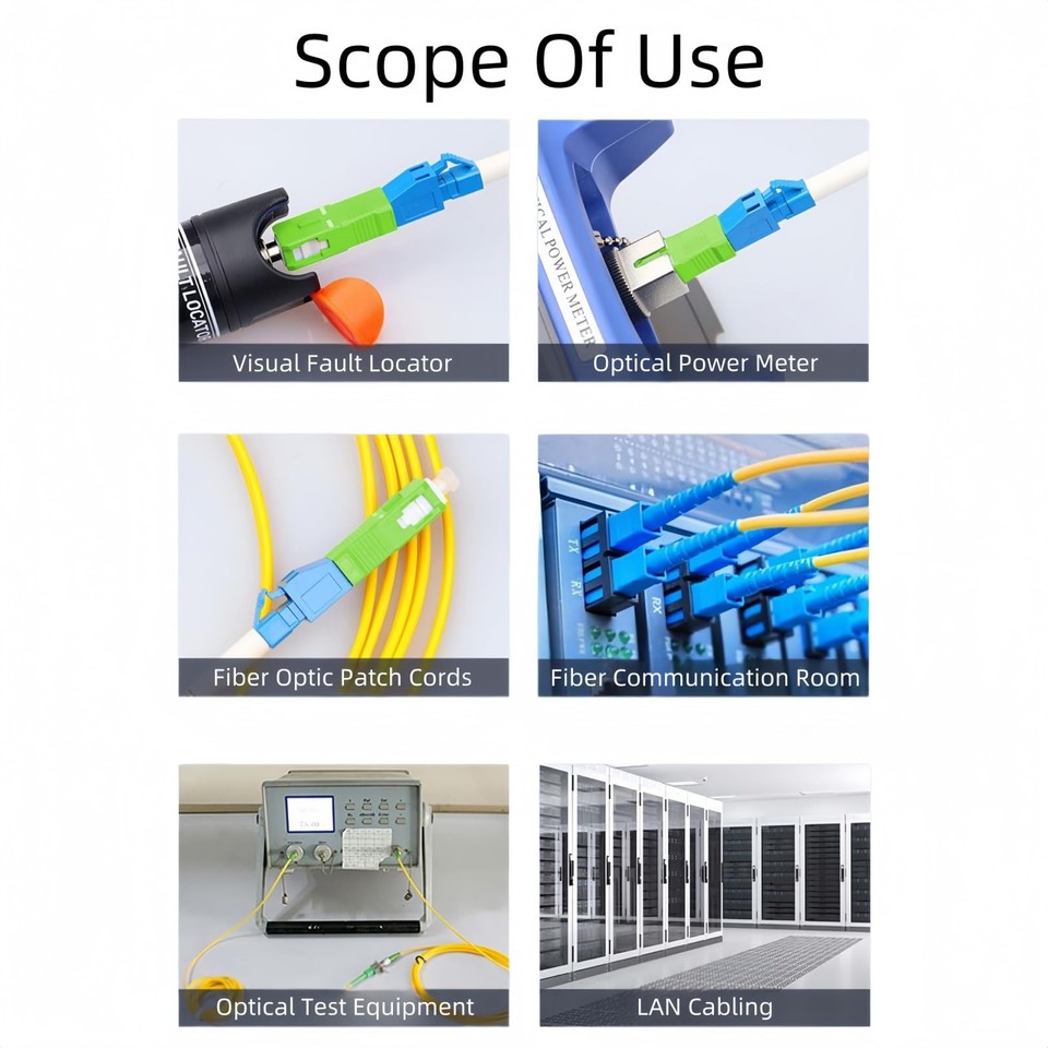 6 PCS SC APC Male to LC UPC Female Adapter Connector Single Mode Fiber ...