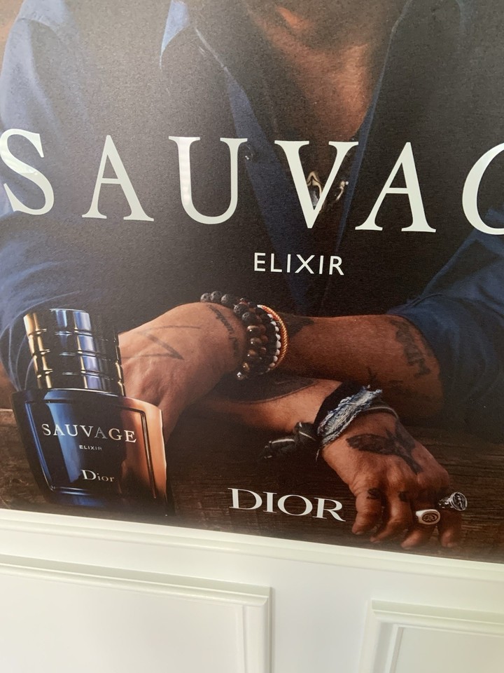 JOHNNY DEPP LARGE 22” by 28” POLYMER POSTER - DIOR SAUVAGE PERFUME RARE ...