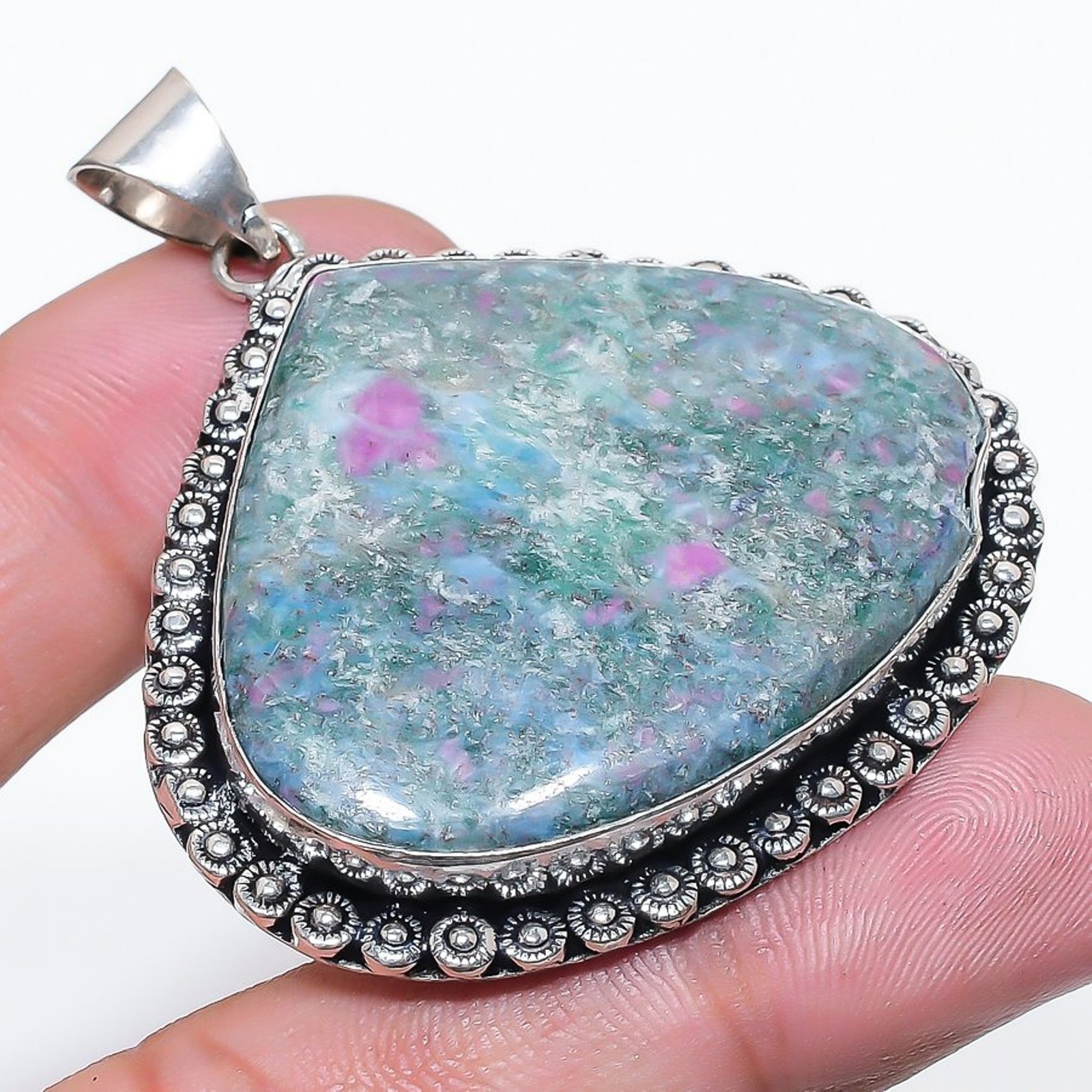 Ruby Fuchsite Gemstone Handmade Fashion Ethnic Gift Jewelry Pendant 2.8 ...