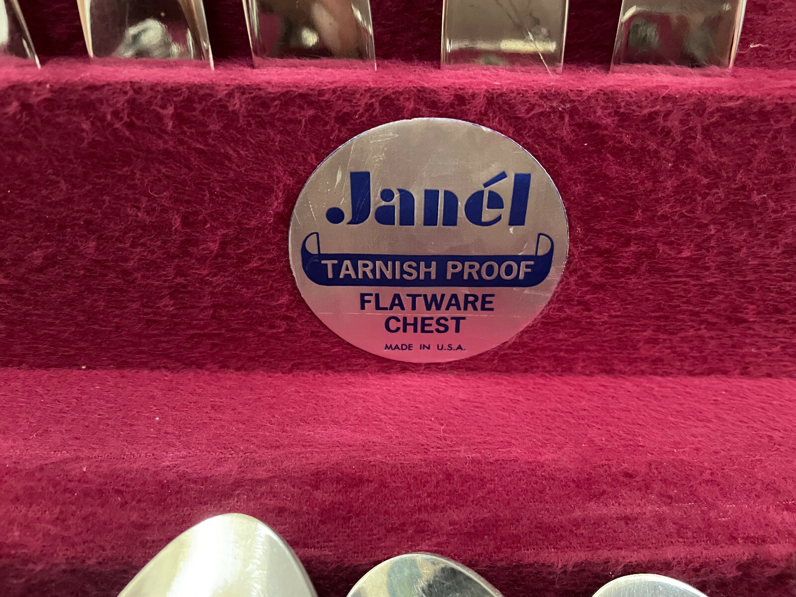 Vintage JANEL Flatware Silverware Chest Drawer Tarnish Proof Tools Of ...