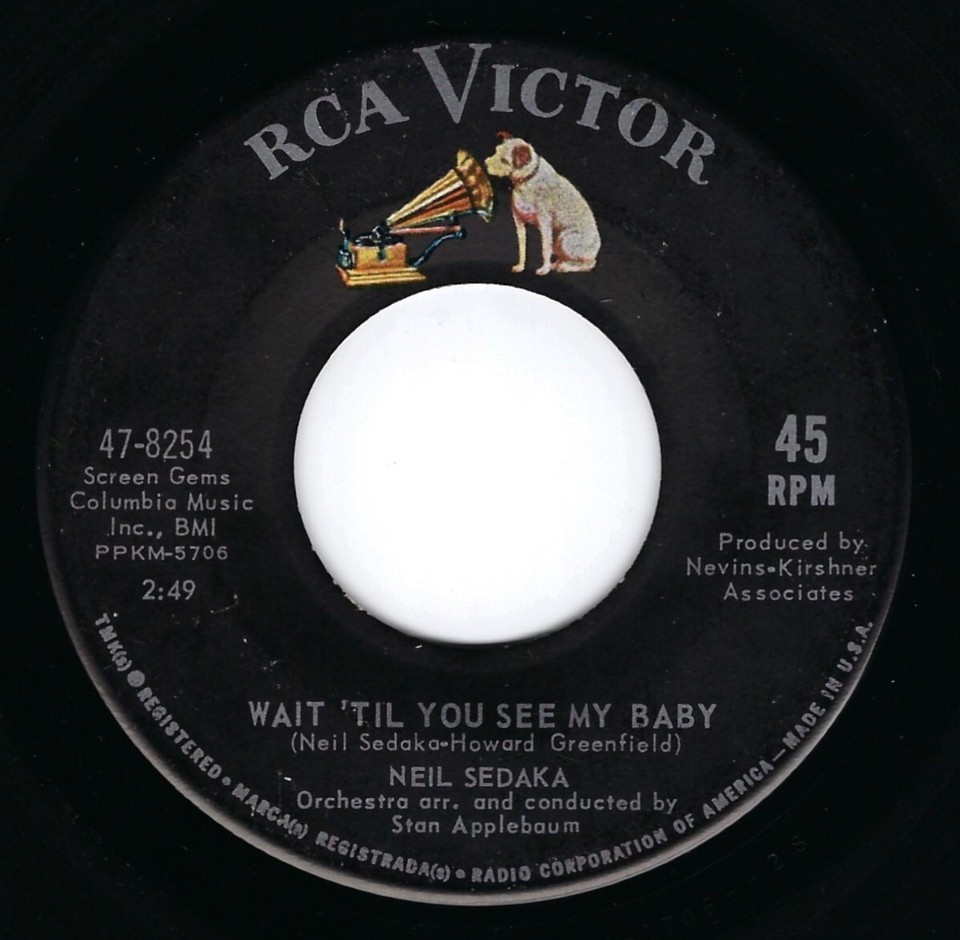 Neil Sedaka 45 Bad Girl / Wait 'Til You See My Baby on RCA Victor VG+ ...