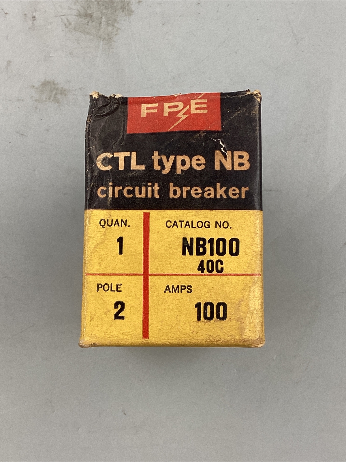 FPE NB100 CTL Type NB Circuit Breaker 2 Pole 100 Amp 240v NOS for sale ...