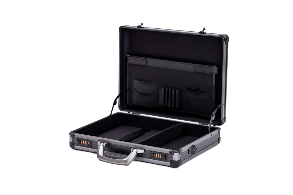 Pro Aluminium Executive Laptop Padded Briefcase Attache Case Black ...