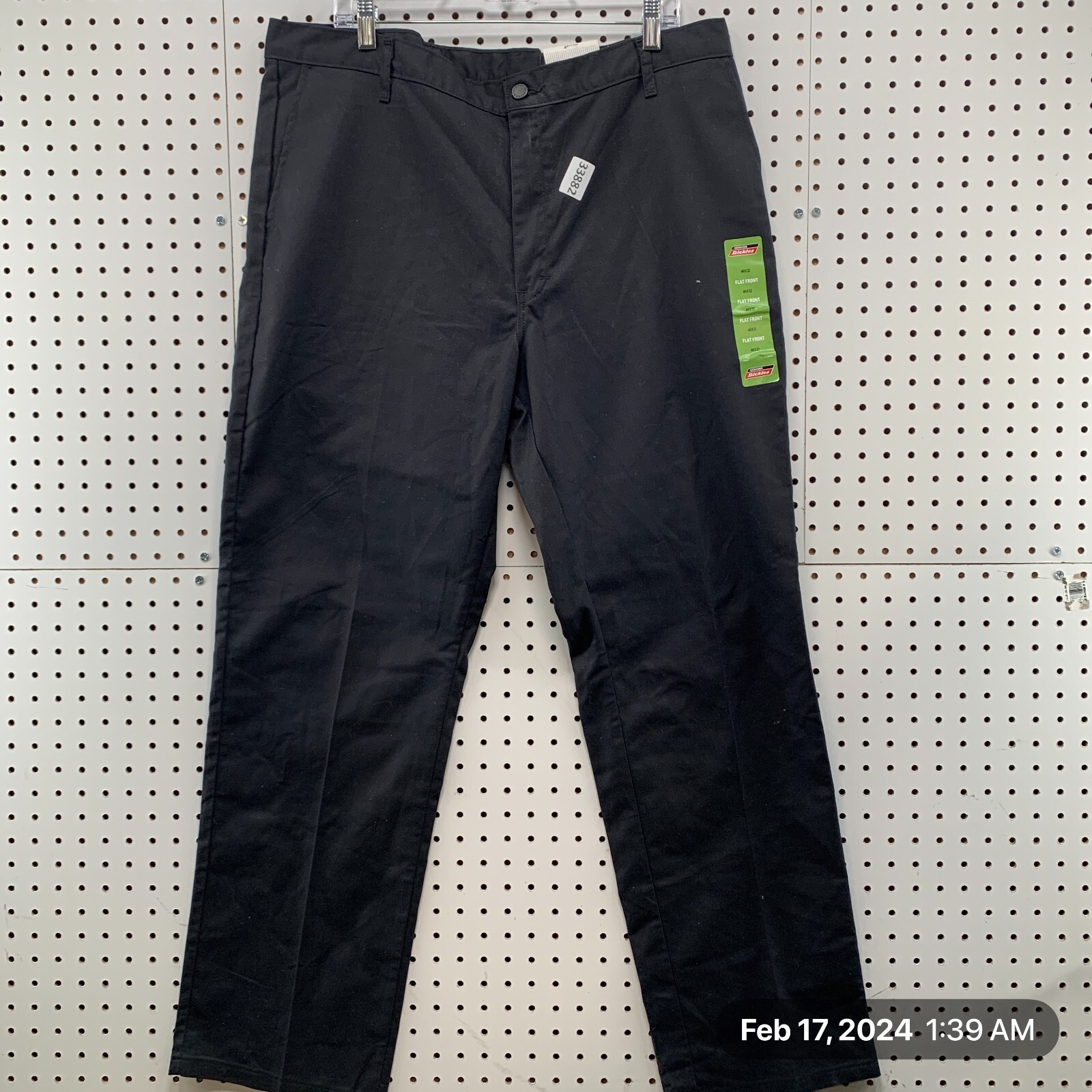 NEW Dickies Chino Pants Mens Size 40x32 Black Flat Front School ...