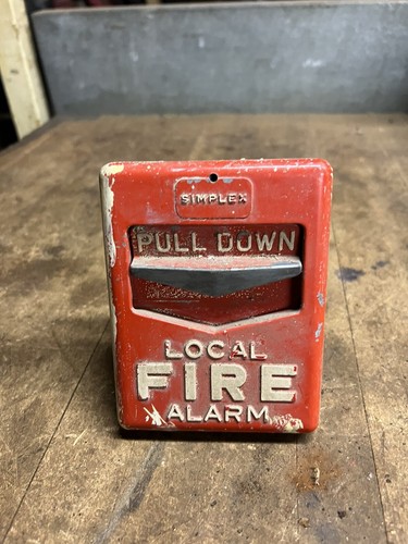 Vintage Old Simplex Pull Down Local Fire Alarm Station Call Box Red ...