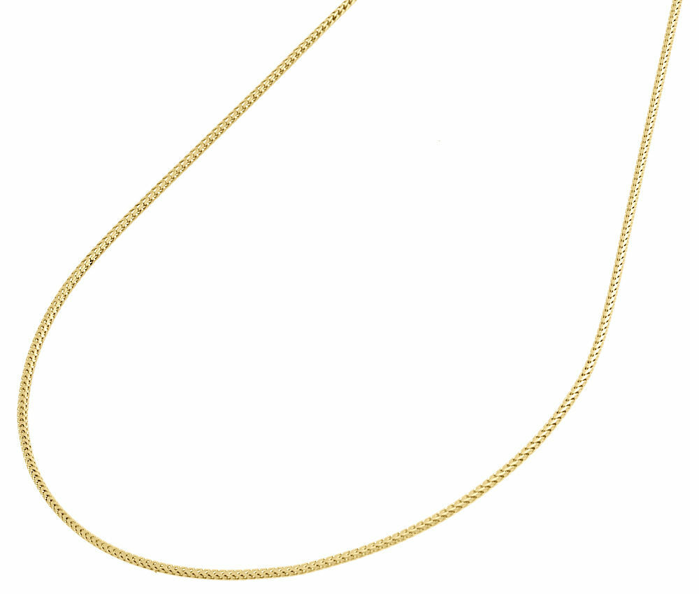 10K Yellow Gold Solid Franco Box Chain Closed Link 0.75mm Necklace 16 ...